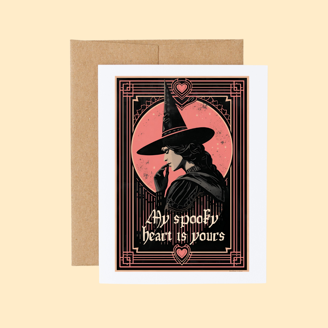 “My Spooky Heart is Yours” Witch Valentine’s Day Card – wit & whim